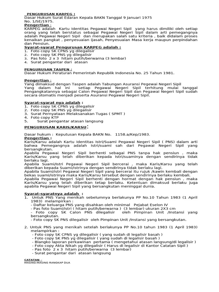 Syarat Pengurusan Karpeg - Karis.karsu | PDF