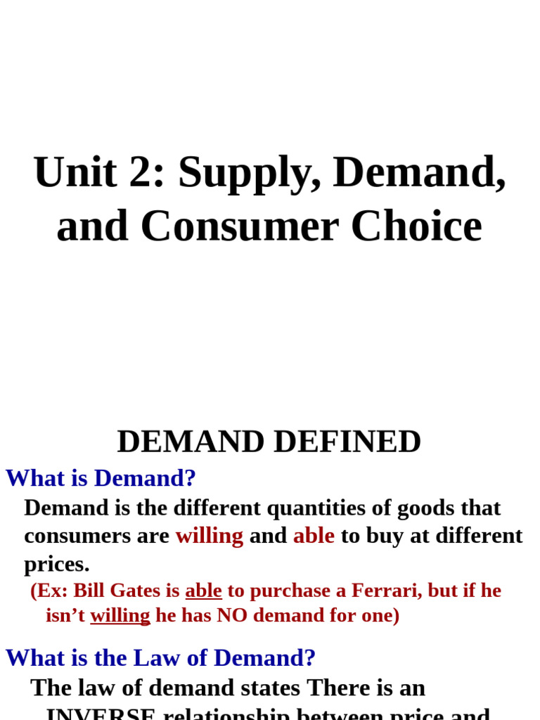 Microeconomics Unit 2 Review | PDF