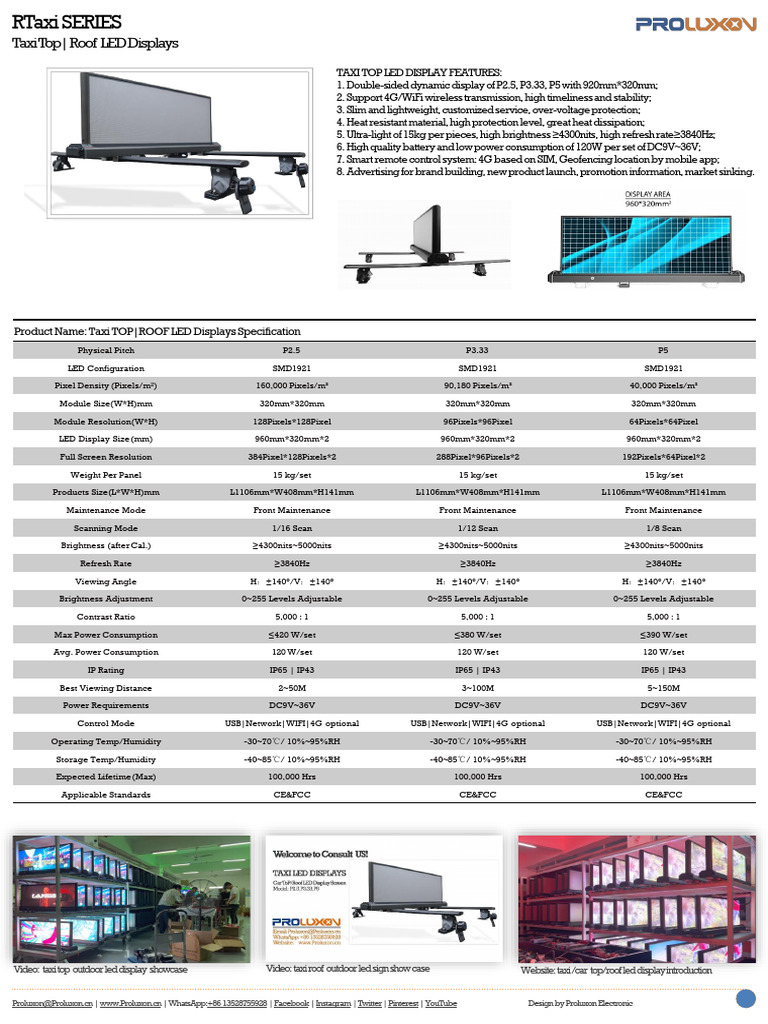 Taxi LED Display Specification 2 | PDF