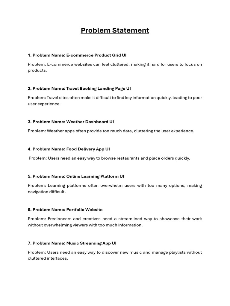 Problem Statement | PDF