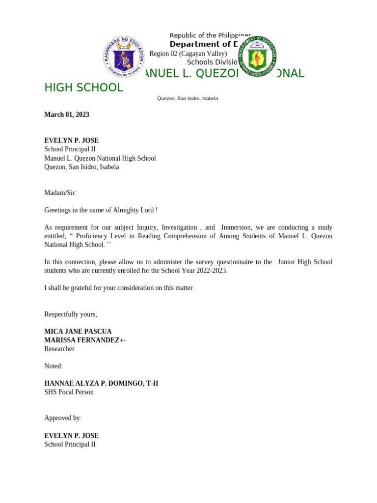 LETTER FOR CONDUCTING RESEARCH | PDF