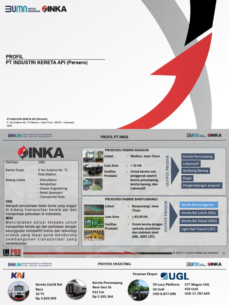 Profil PT INKA (Persero) Tahun 2024 Rev | PDF
