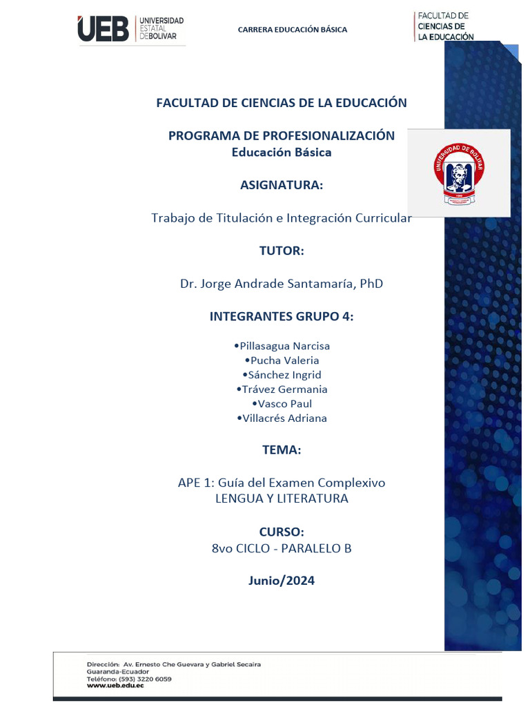INFORME_APE2_TITULACION_GRUPO 4 (3) | PDF