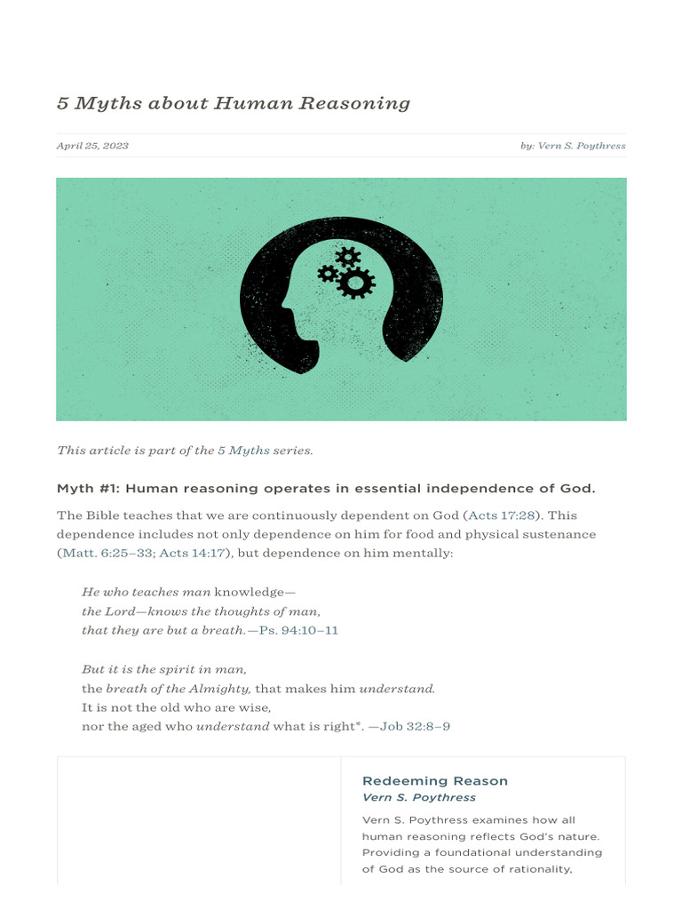 5 Myths About Human Reasoning - Crossway Articles | PDF