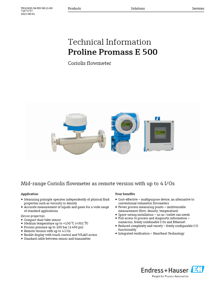 flujometro masico promass 500 | PDF