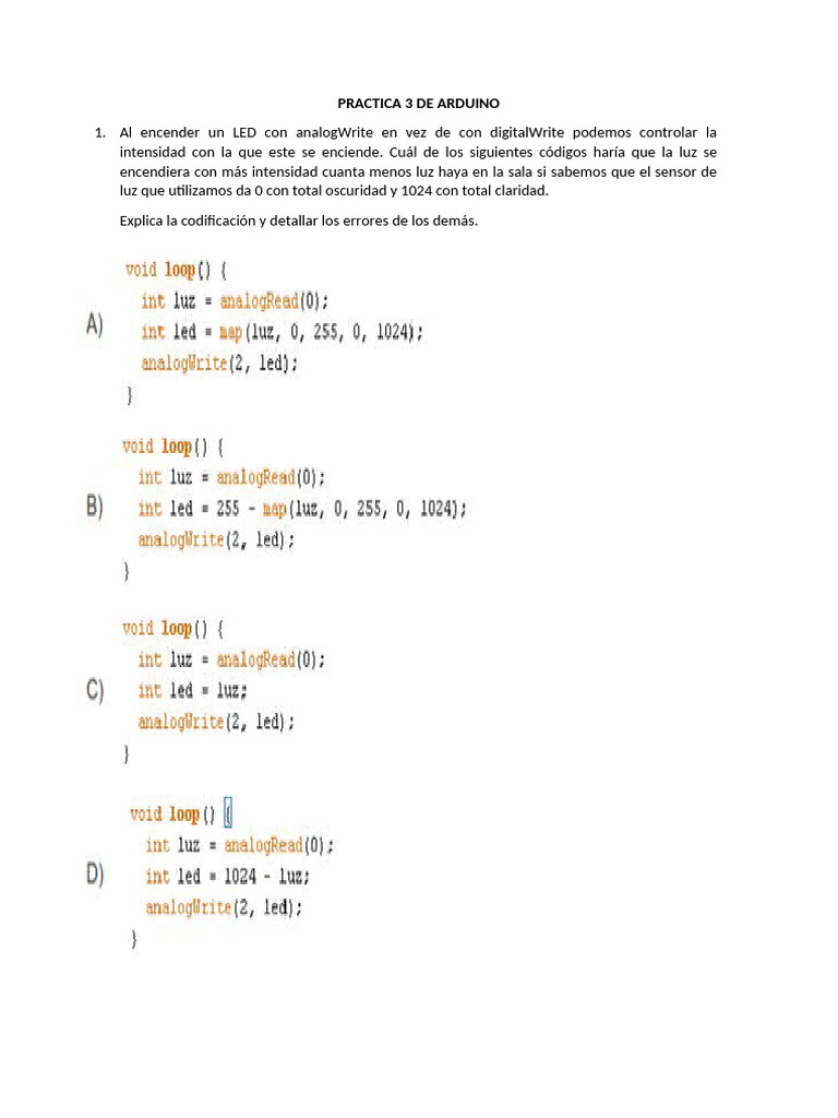 Practica Calificada 3 de Arduino | PDF