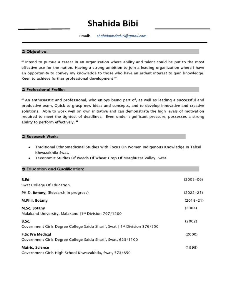 Ms.-Shahida-Bibi-CV | PDF