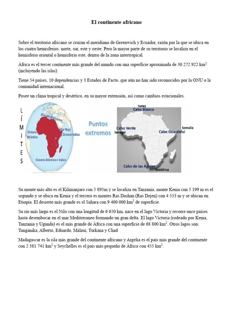 El Continente Africano | PDF