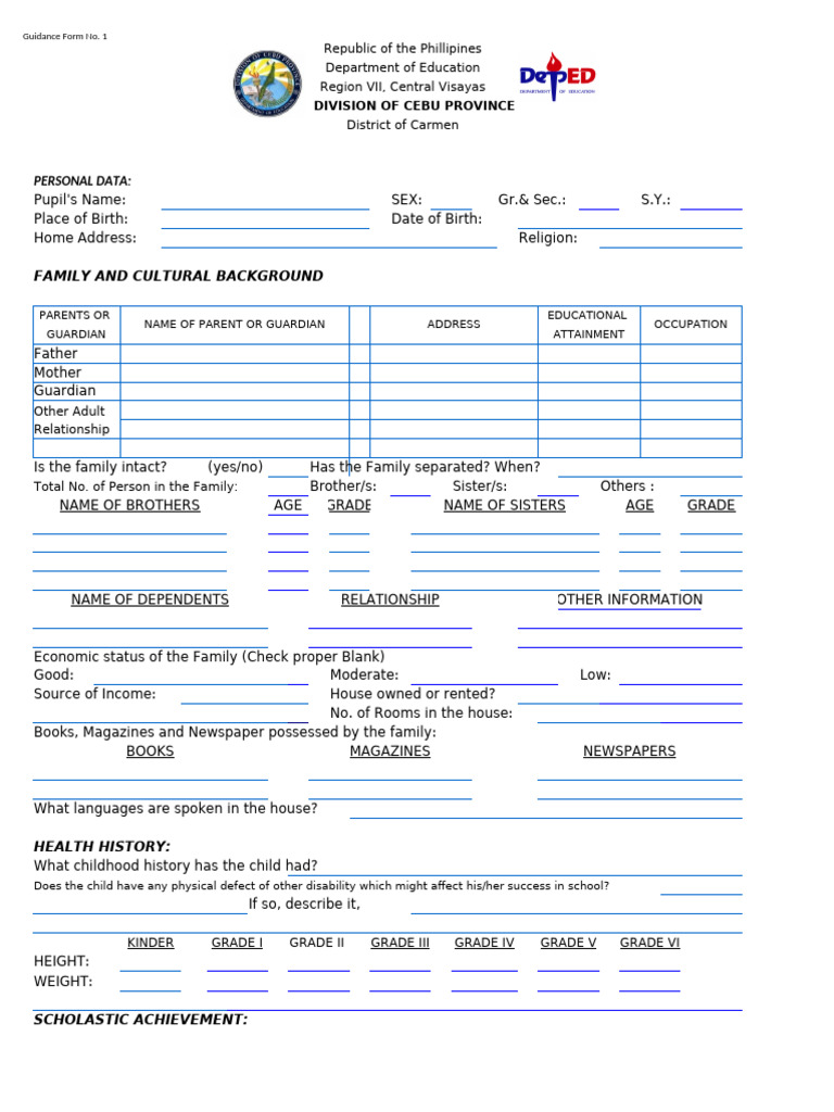 Pupils Information Sheets | PDF