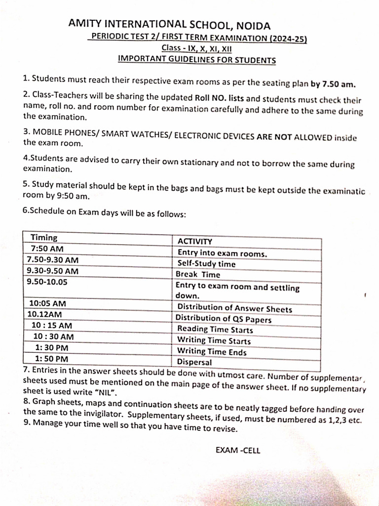 Guidelines For Students - Term 1 | PDF
