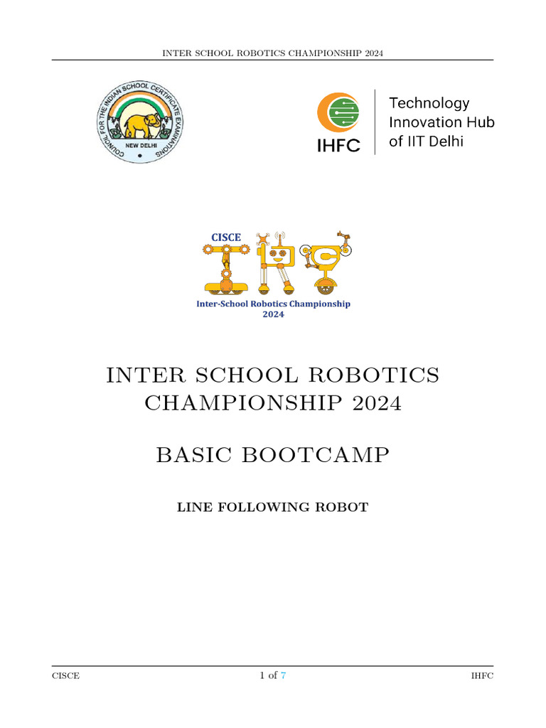 LINE FOLLOWING ROBOT Cisce Project | PDF