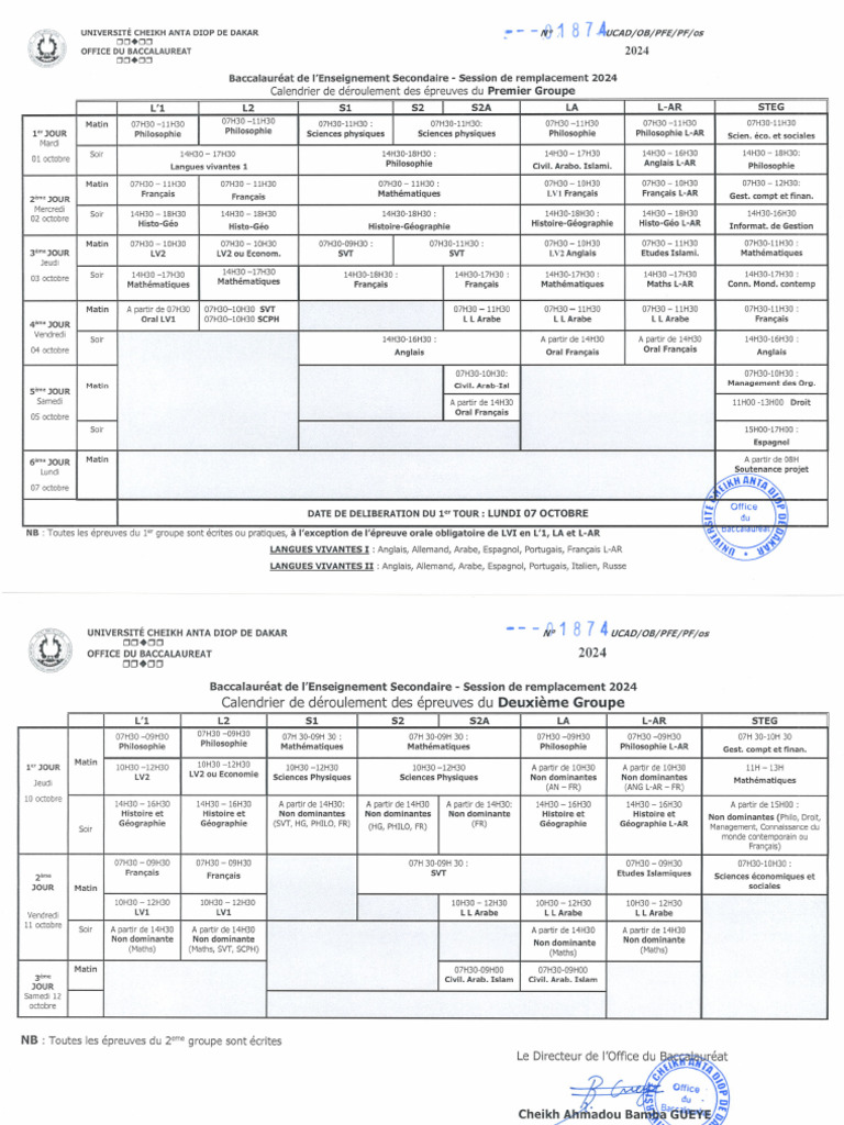 Session Remplacement Bac2024 | PDF