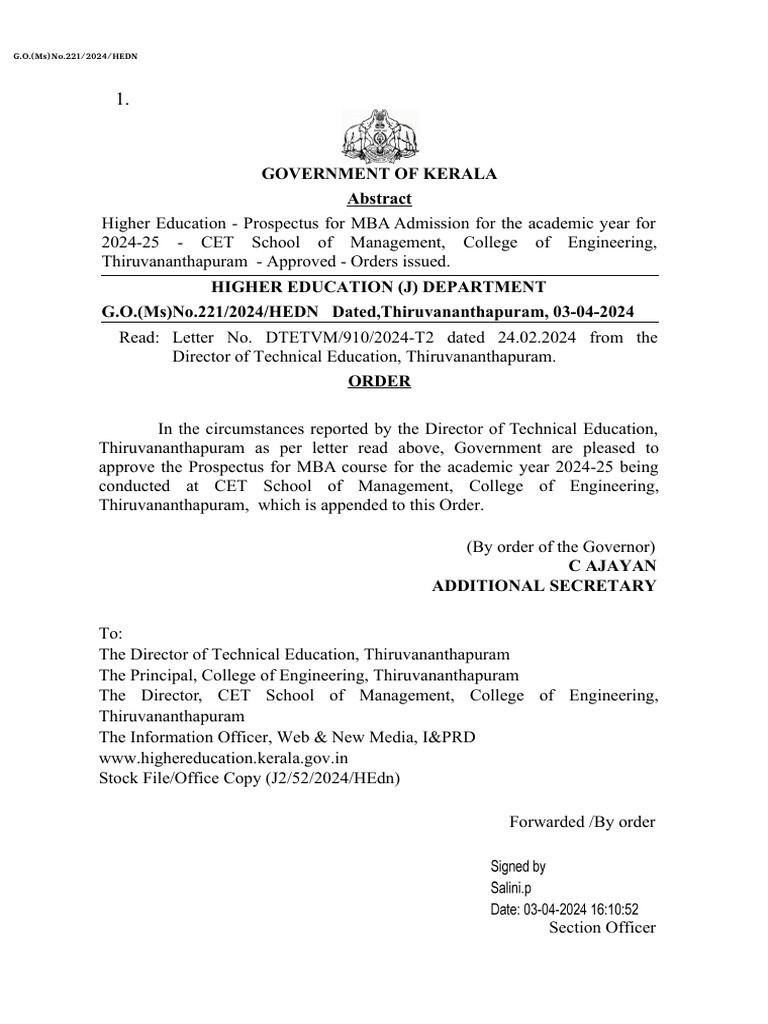 2024 MBA Prospectus CET | PDF