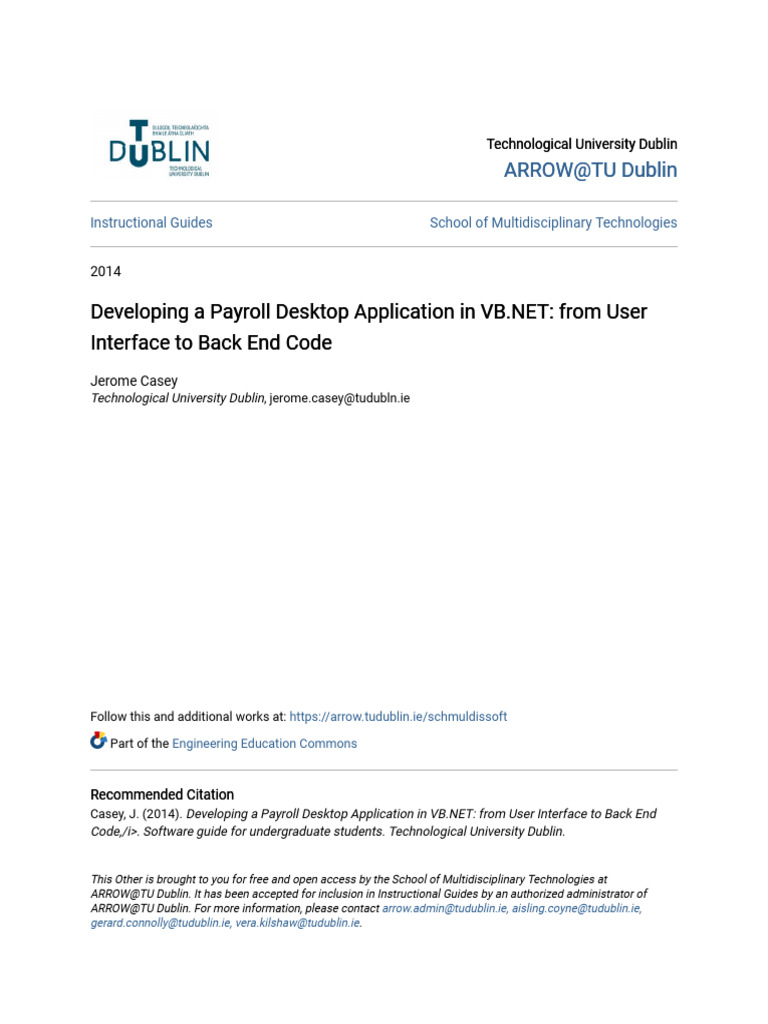 Developing A Payroll Desktop Application in VB - Net - From User Int | PDF