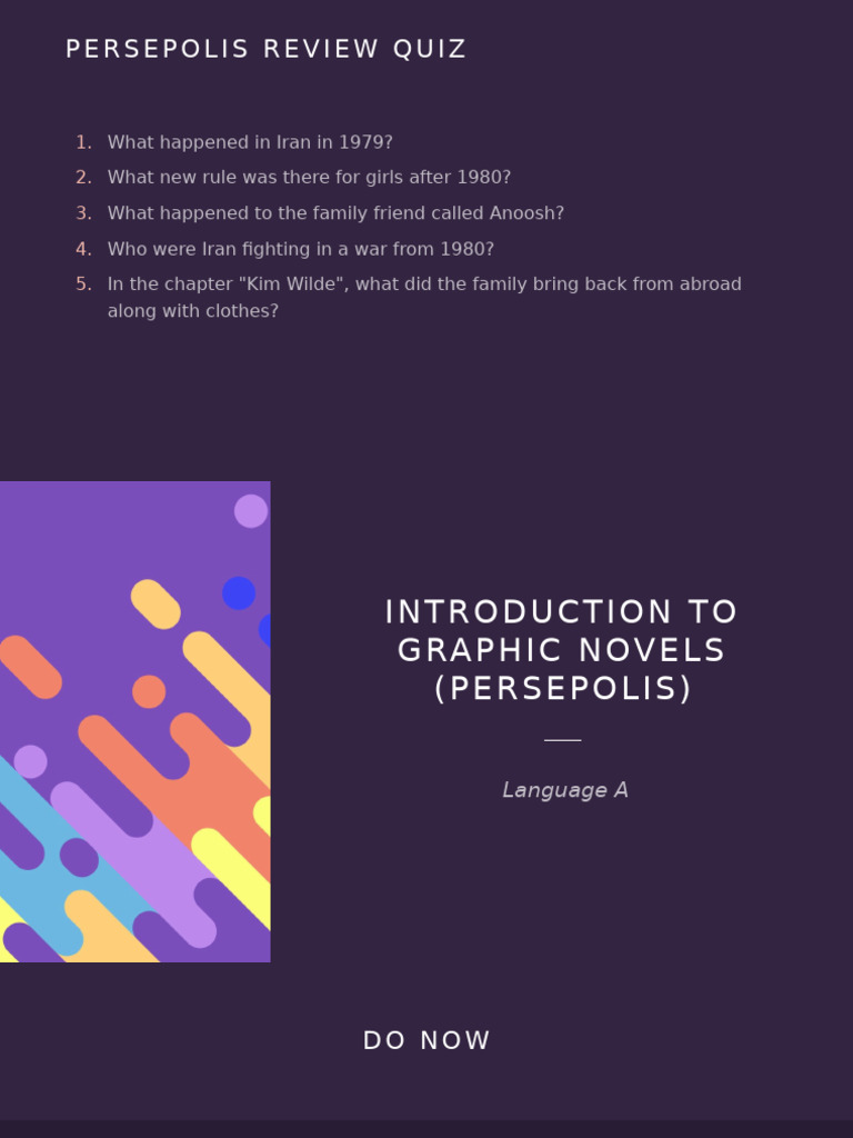 L1 - Introduction To Persepolis 1 | PDF