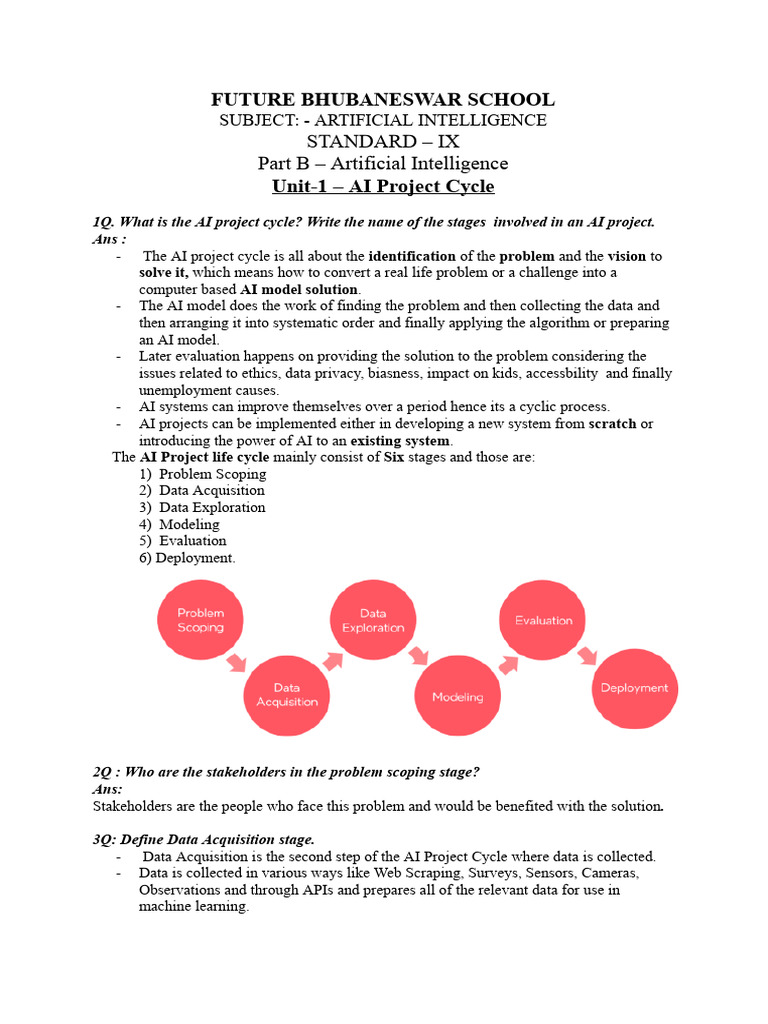 IX - AI - Unit1 - AI Project Cycle | PDF