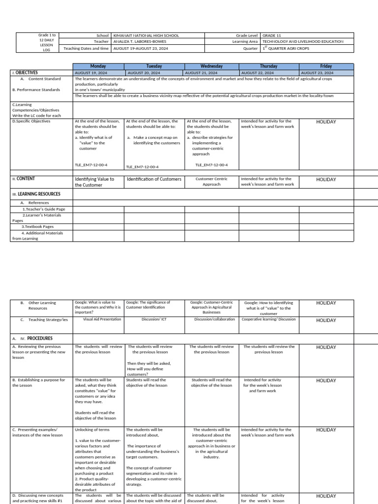 4th-Week-AGRICROP 11 | PDF | Market Segmentation | Career & Growth
