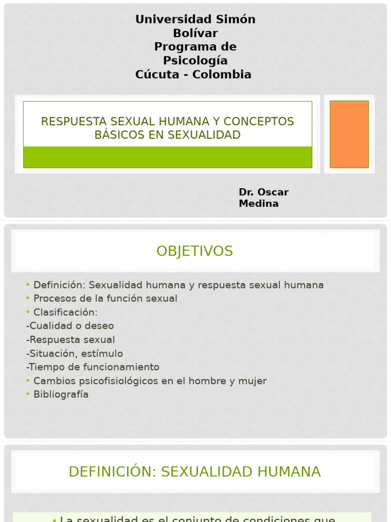 Respuesta Sexual Humana y Conceptos Básicos en Sexualidad | PDF