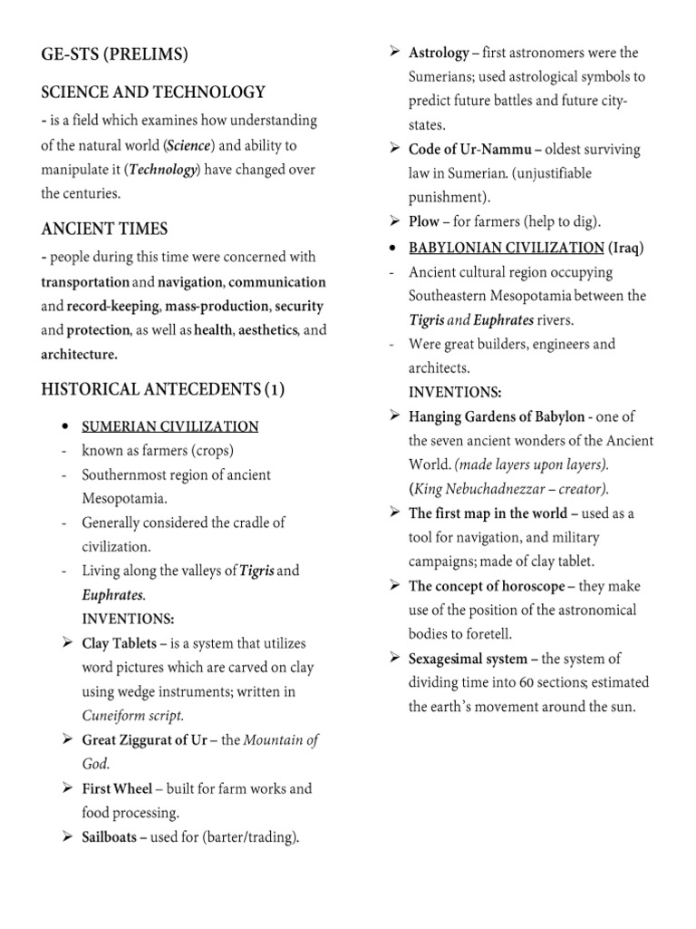 Ge STS Prelim Reviewer | PDF