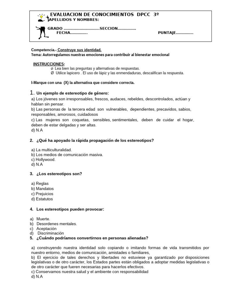 DPCC 3 Evaluacion | PDF