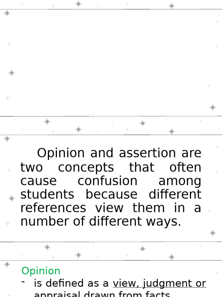 Opinion and Assertion | PDF