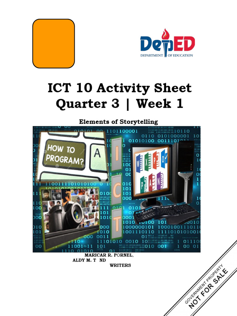 ICT 10 Activity Sheet Quarter 3 - Week 1: Elements of Storytelling | PDF