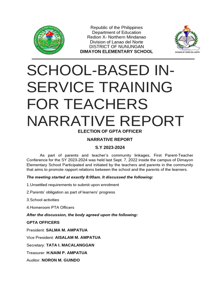 PTA Narrative and Officers | PDF