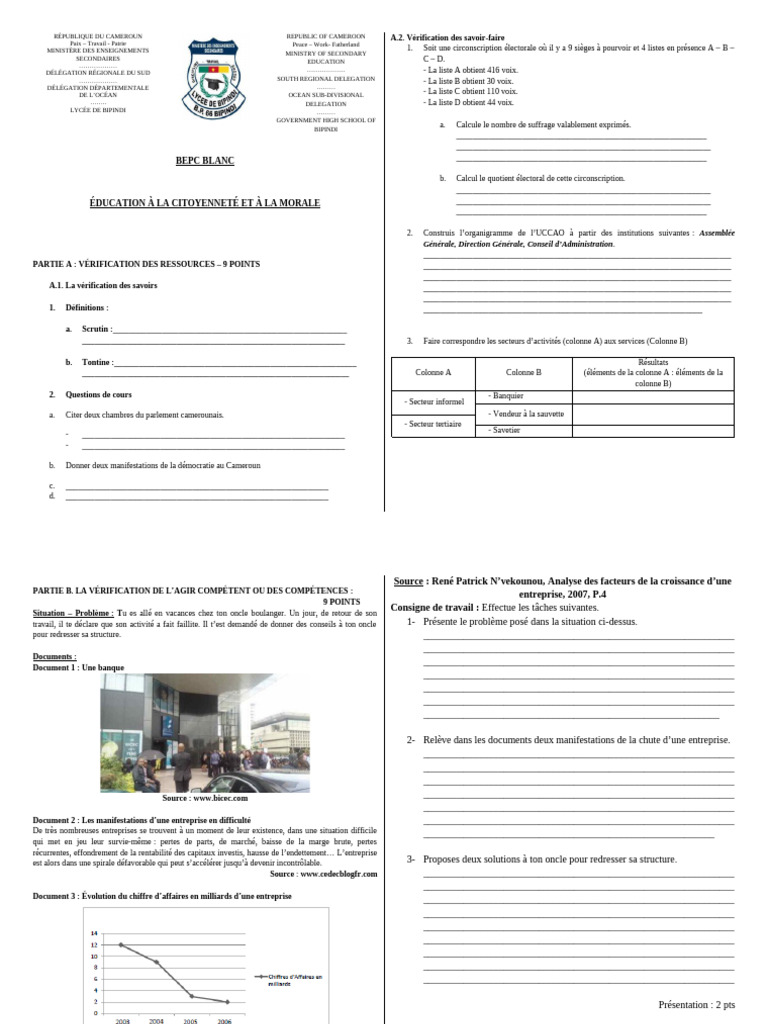 Bepc Blanc 2020, Ecm | PDF