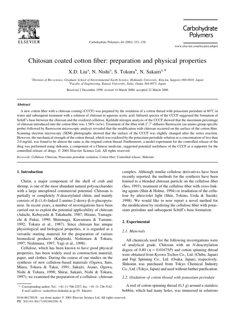 [2001] Chitosan Coated Cotton Fiber Preparation and Physical Properties ...