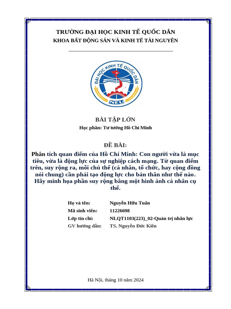 bài tập cá nhân QTNL | PDF