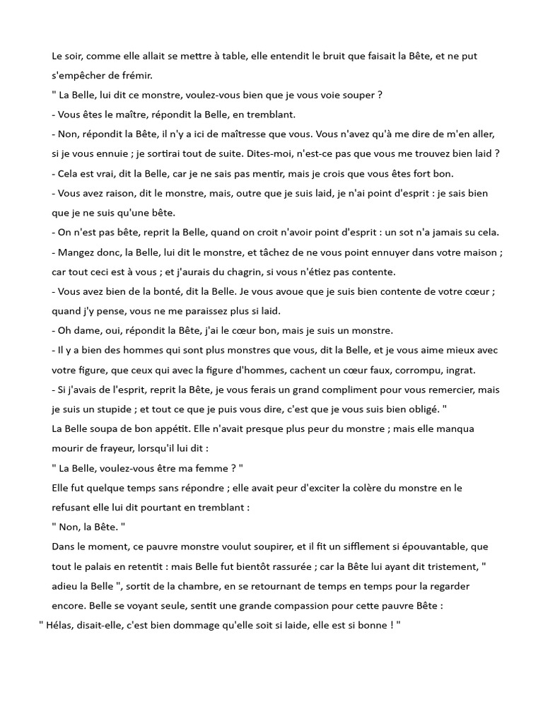 Extrait 2 La Belle et la Bête | PDF