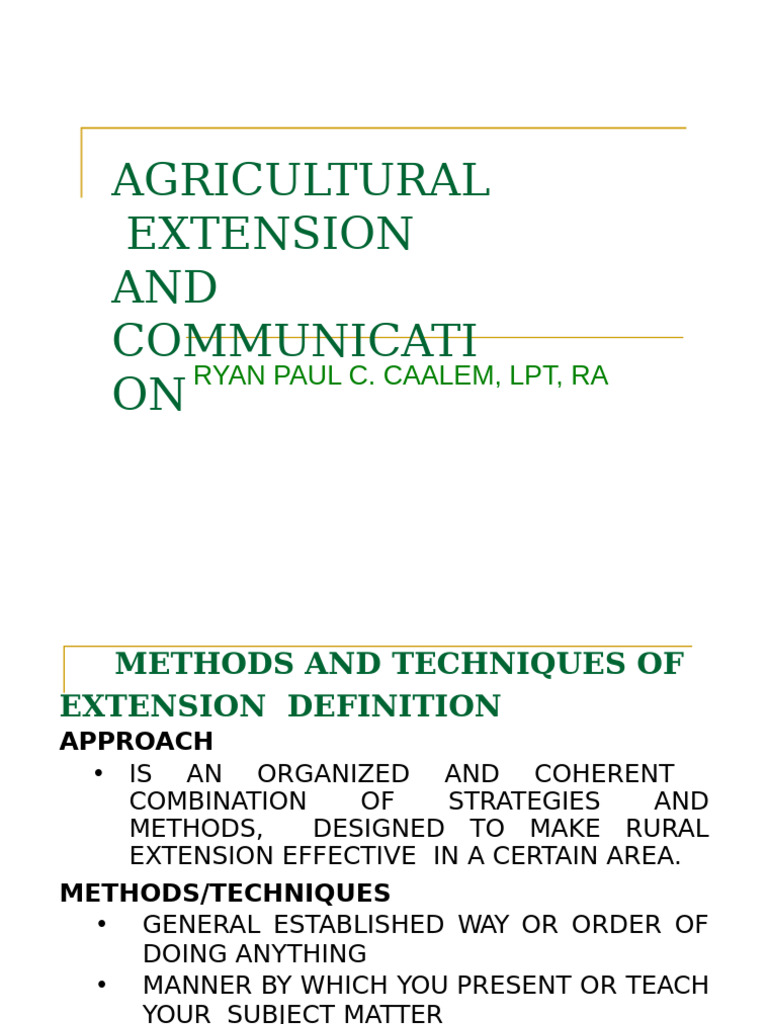CHAPTER 5 & 6 Extension Teaching Methods | PDF