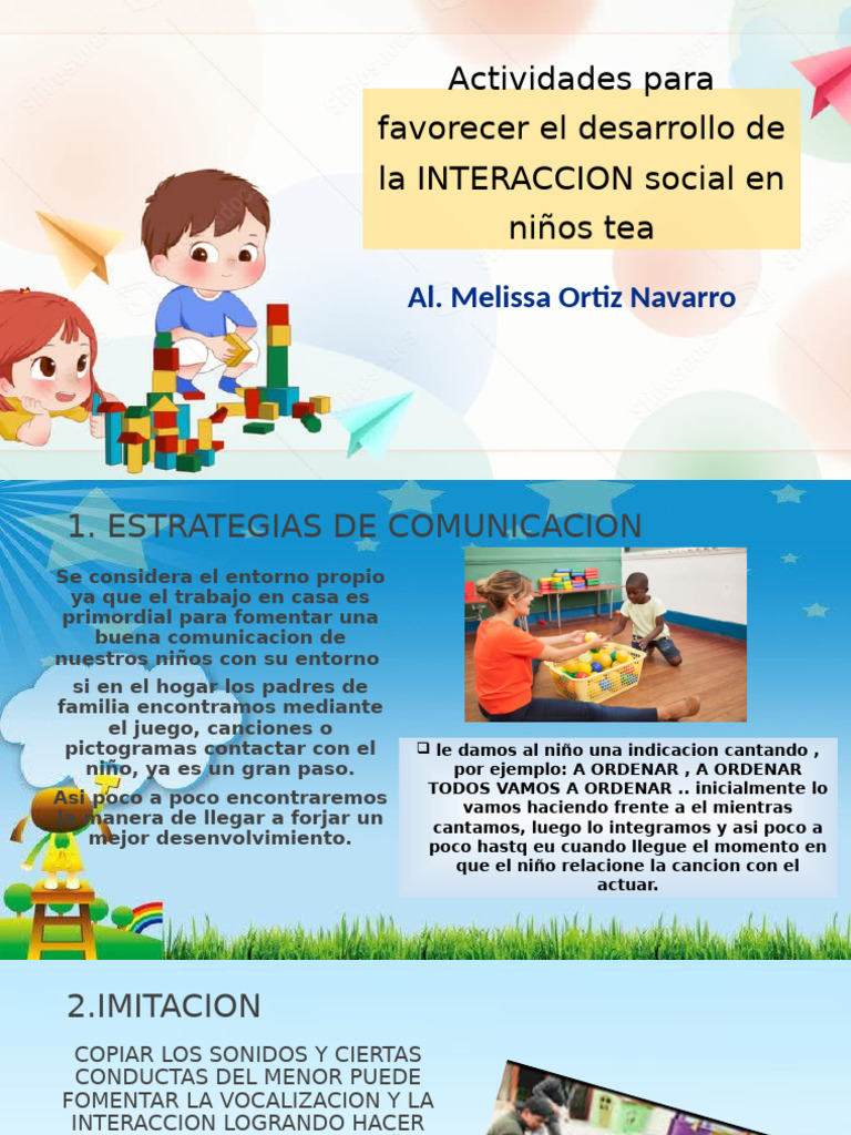 Actividades para Favorecer El Desarrollo de La INTERACCION Social en Niños Tea | PDF