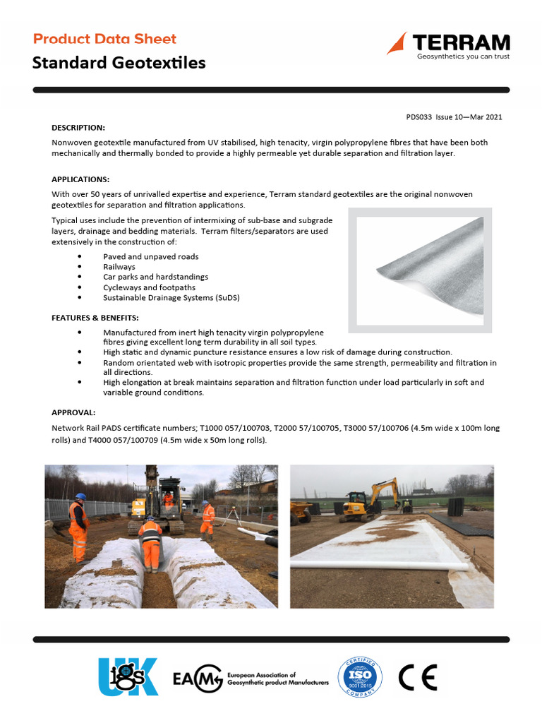 TERRAM-PDS Standard Geotextiles | PDF