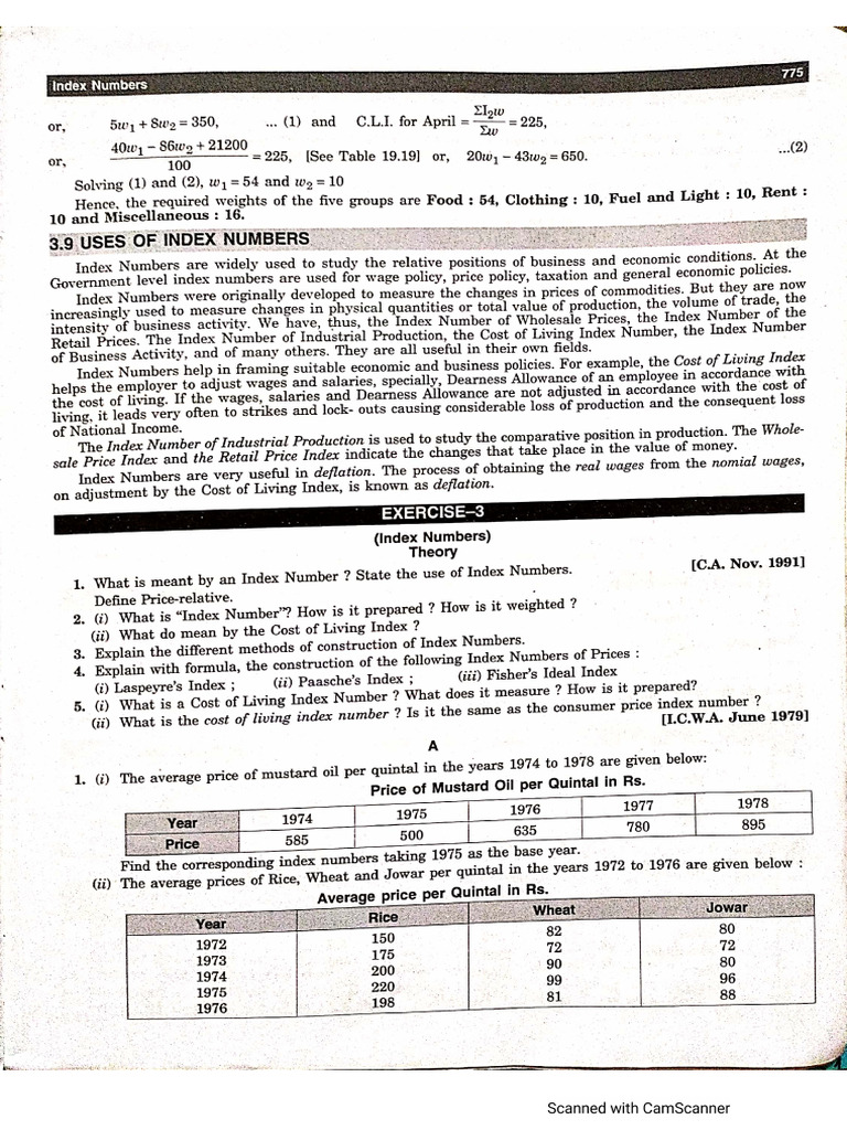 Ch-3 Index Number & Moving Averages | PDF