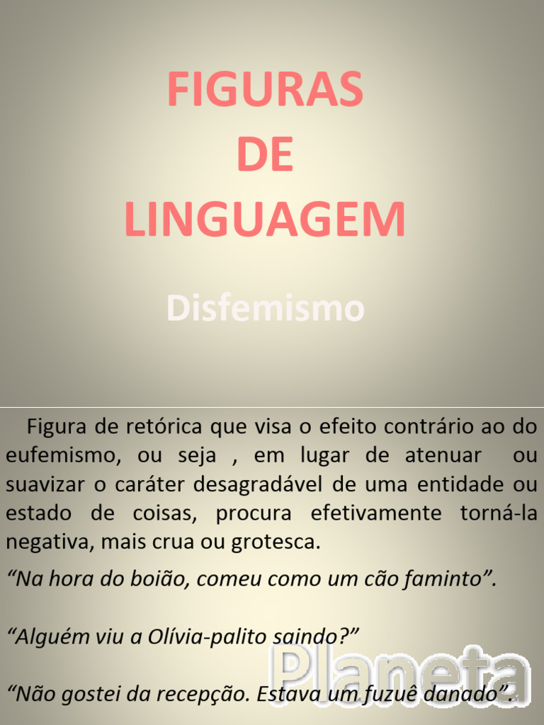 Figuras de Linguagem - Disfemismo | PDF