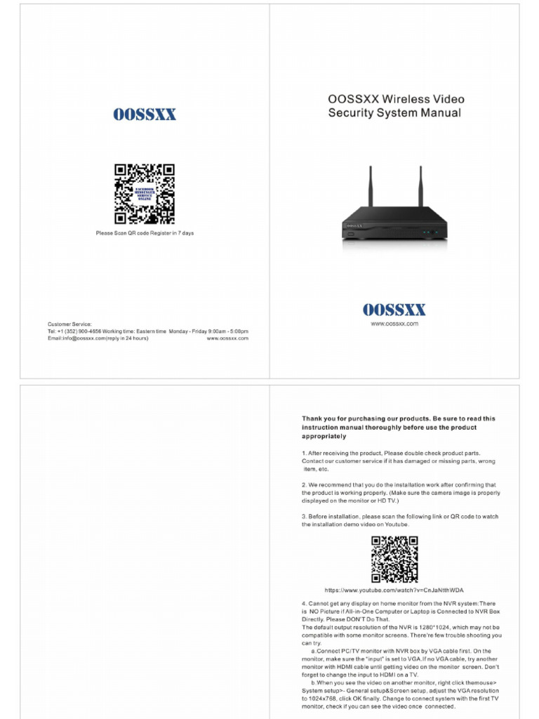 Wireless Security Camera System Manual | PDF