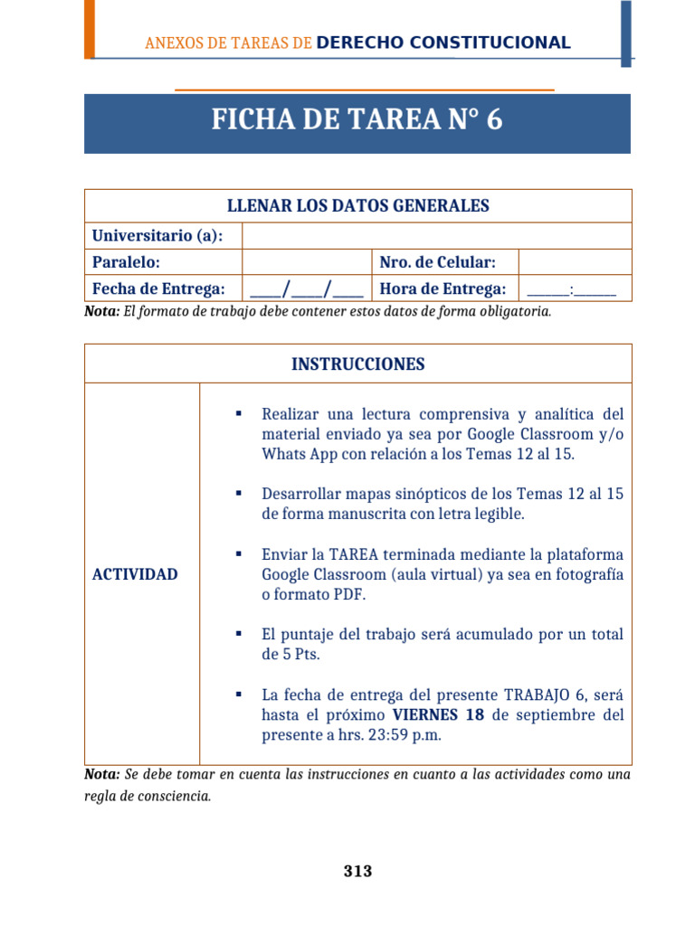 Ficha de Trabajo 6 - Constitucional | PDF