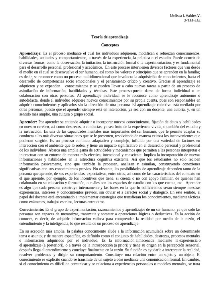 Coceptos TA | PDF | Aprendizaje | Crecimiento personal y profesional