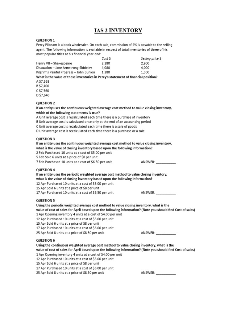 Ias 2 Inventory | PDF