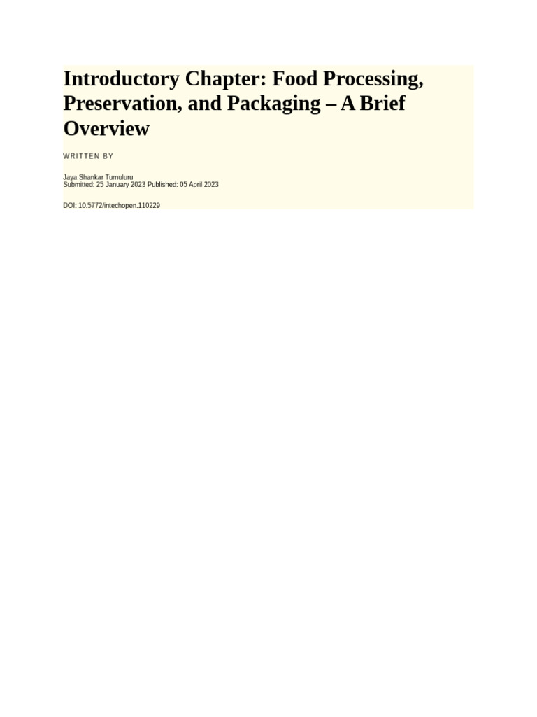 Food Processing | PDF