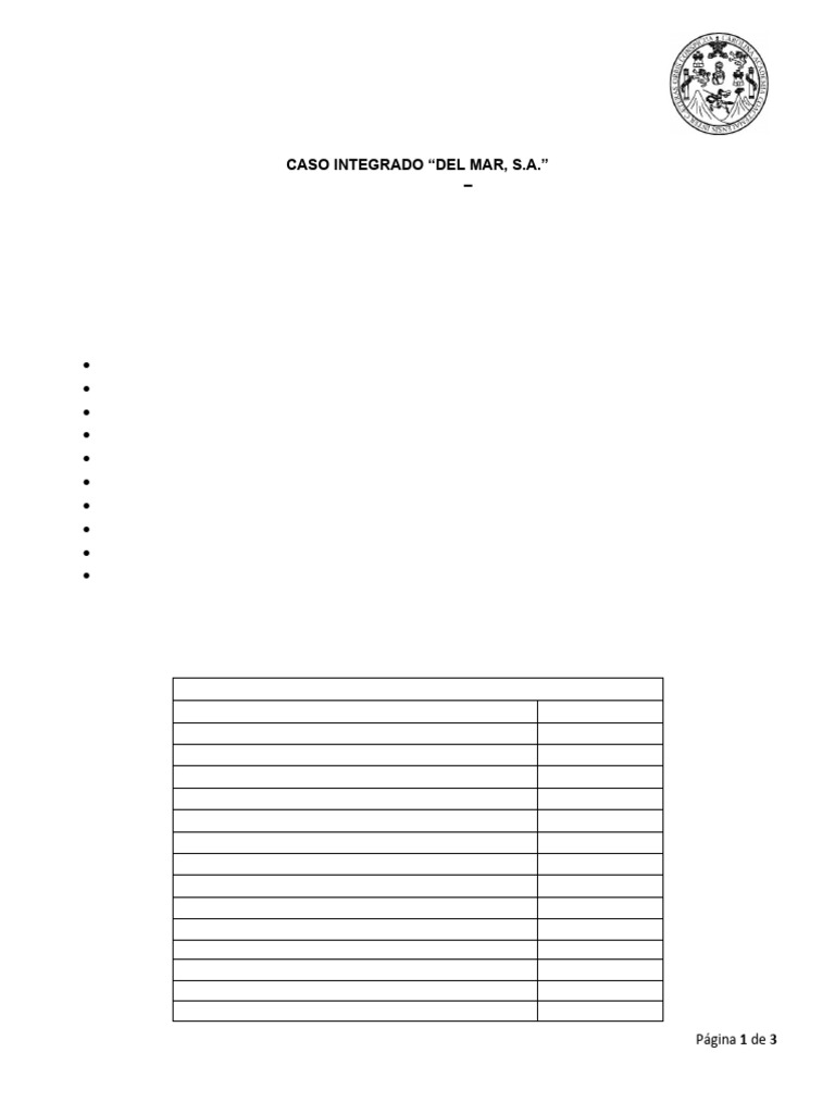 Caso Del Mar, S.A. (Estudio Financiero) | PDF