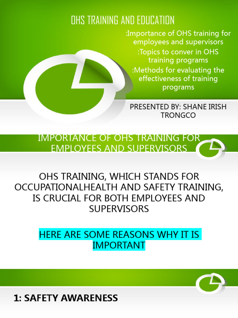 Lesson 7 - Ohs Training and Education | PDF