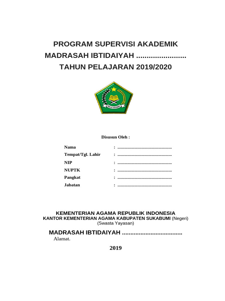 Cover & Awal Program Supervisi Akademik | PDF