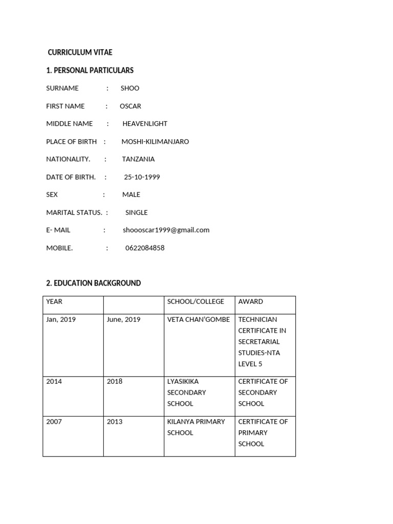 Curriculum Vita-Wps Office | PDF