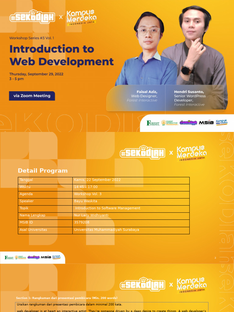 Evaluation & Homework - Web Dev Workshop Salinan | PDF