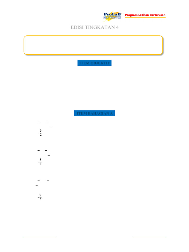Jawapan Bab 1 Math f4 | PDF