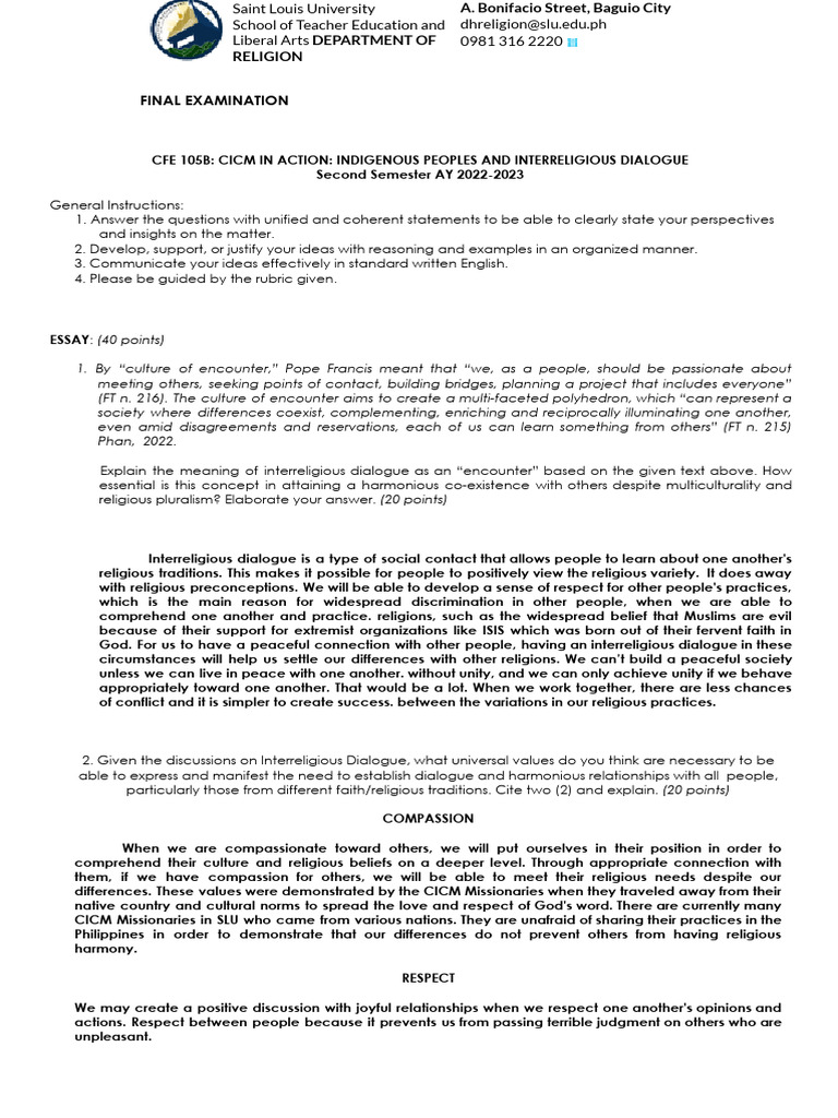 De Jesus_cfe 105b_final Exam | PDF