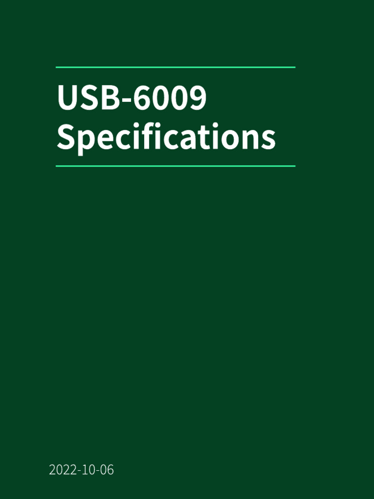 Usb 6009 Spec | PDF