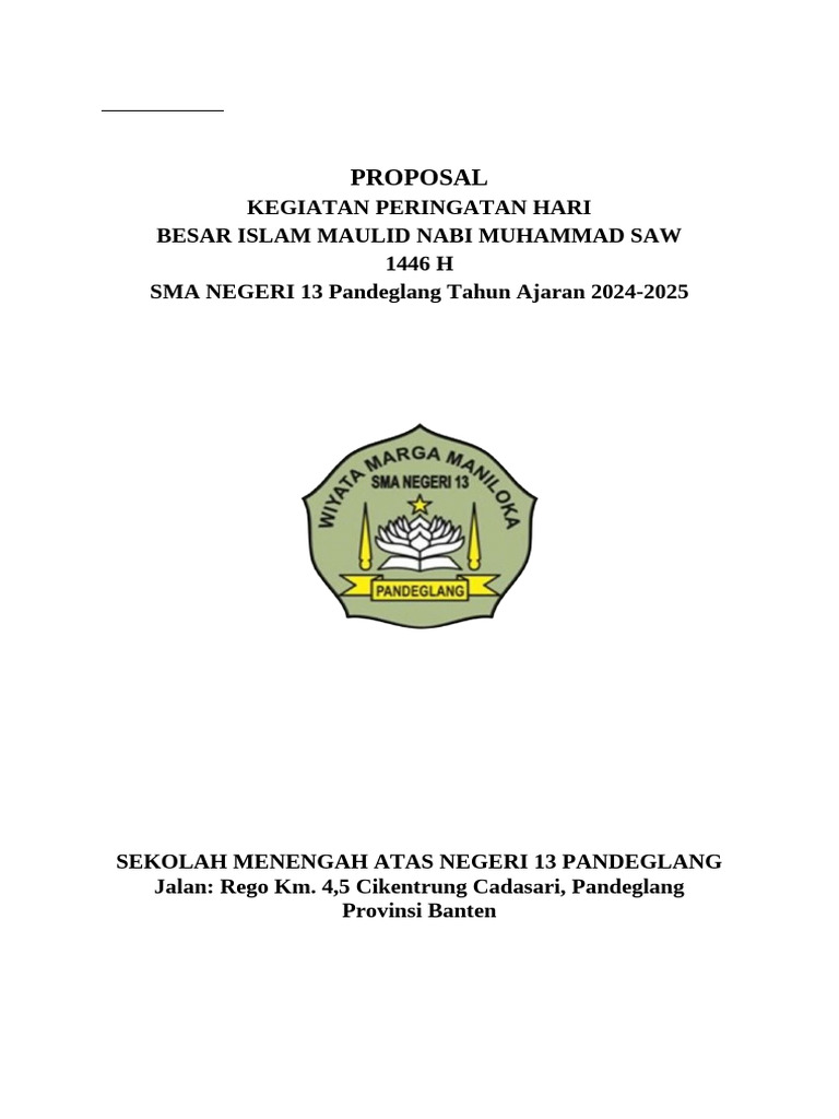 Proposal Muludan Terbaru 2024 | PDF